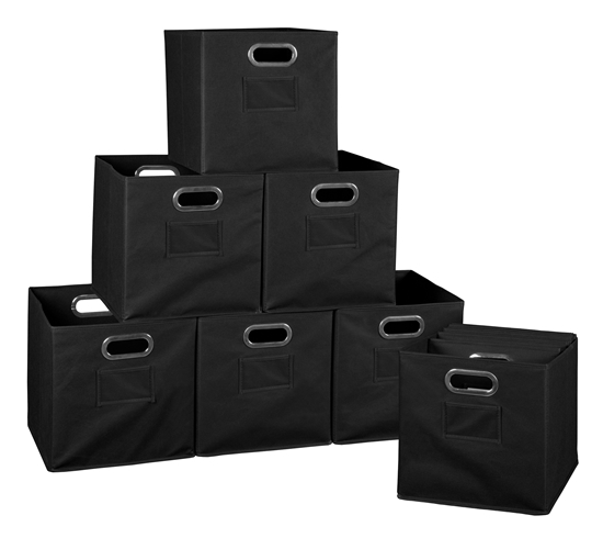 Niche Cubo Set Of 12 Foldable Fabric Storage Bin With Label Holder
